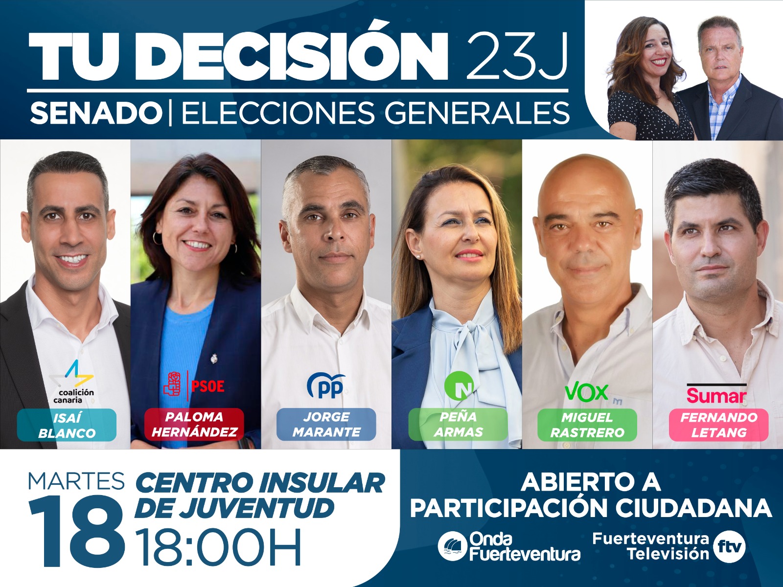 Onda Fuerteventura celebra este martes un debate con los candidatos al ...